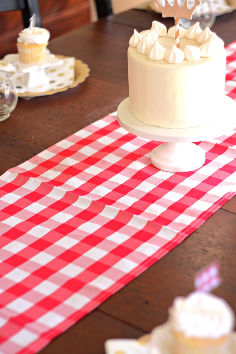 Baby Q & I Do BBQ Red Gingham Table Runner - Etsy