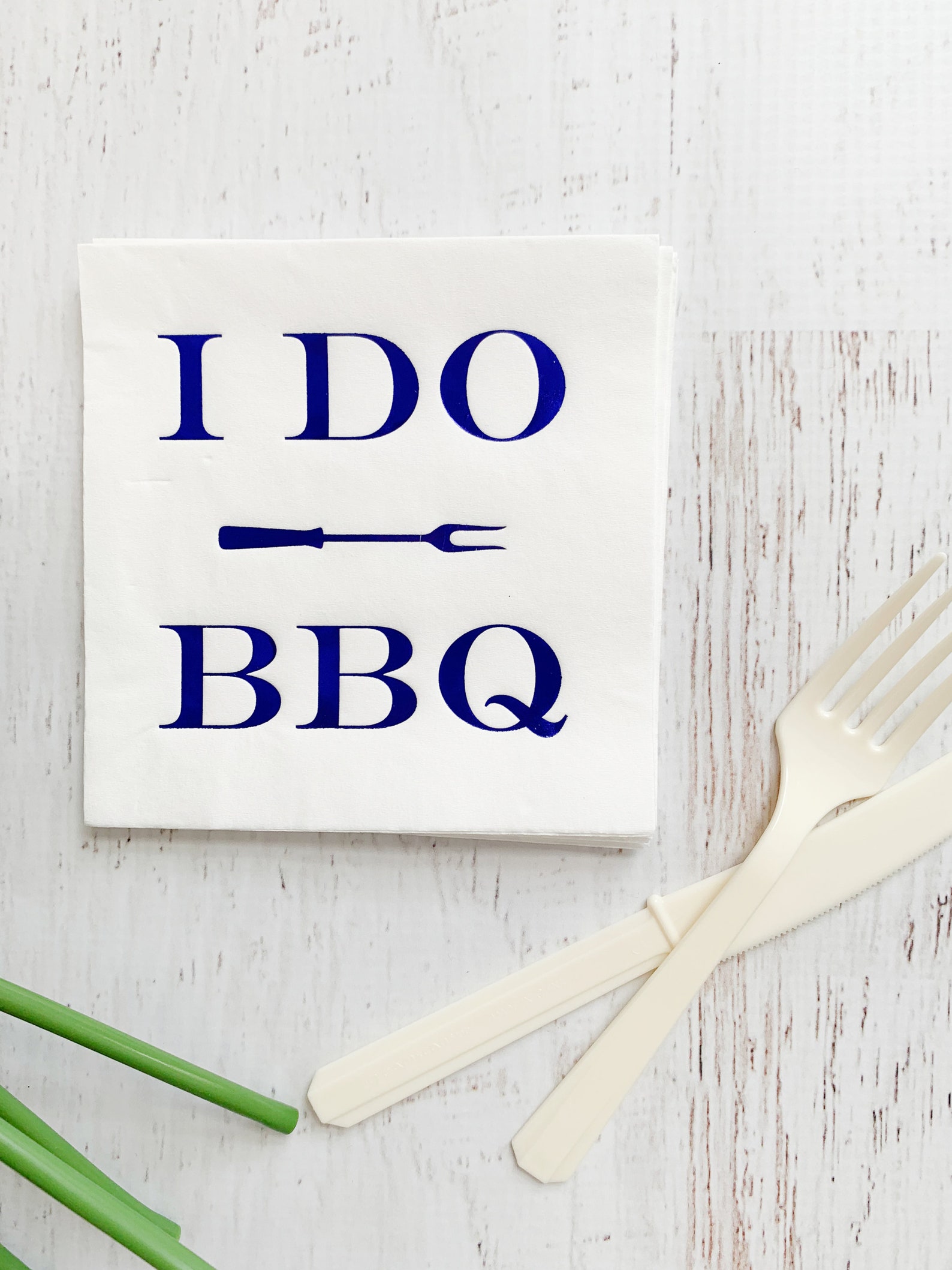 I Do BBQ Beverage Napkins Blue Foil - Etsy