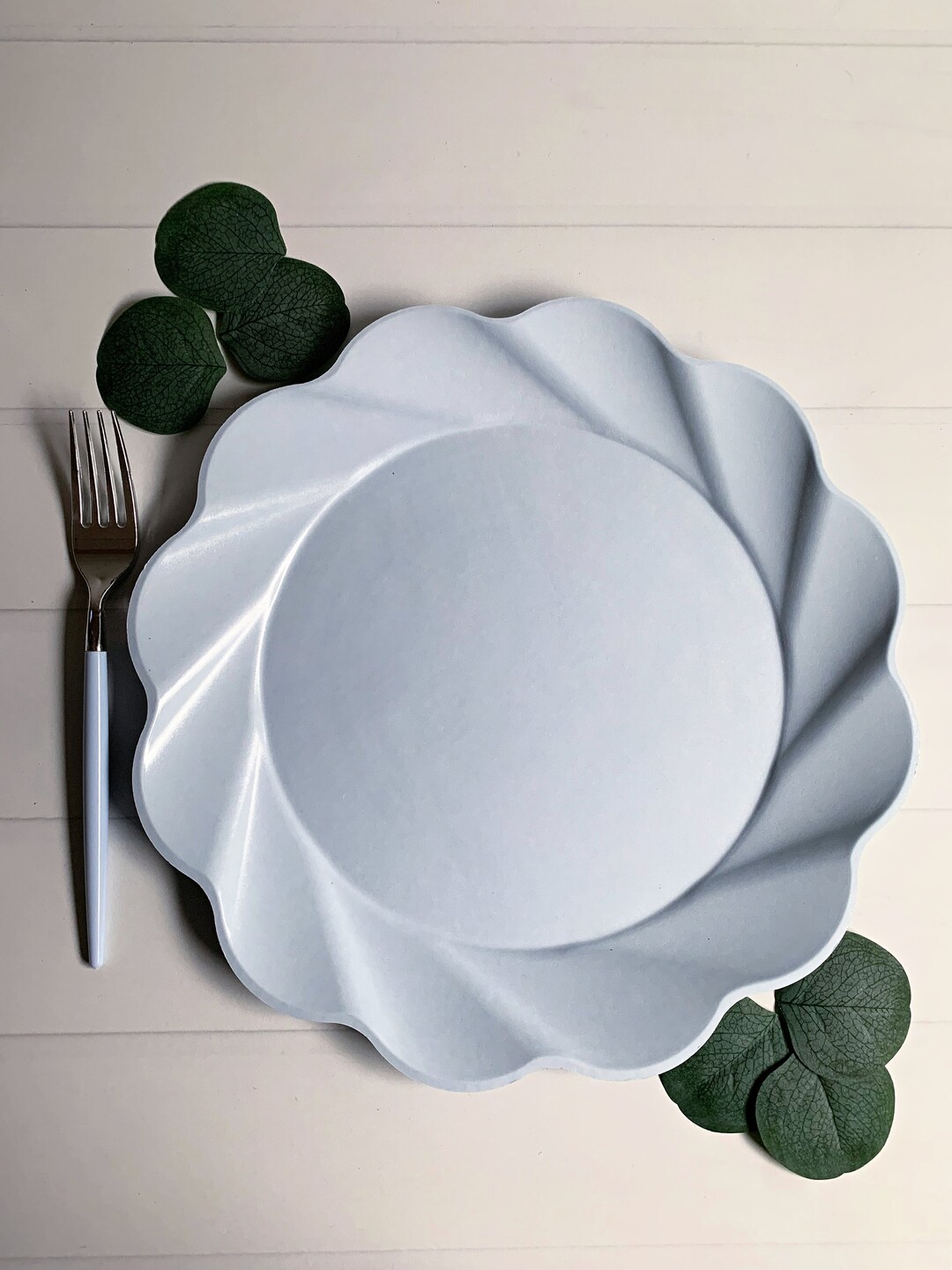 Soft Blue Bamboo Extra Large Dinner Plates - Etsy