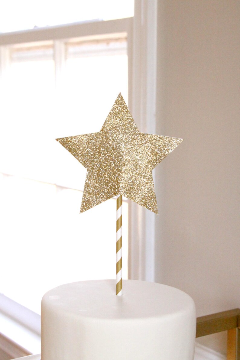 Gold Star Cake Topper Star Centerpiece Moon and Stars Baby | Etsy