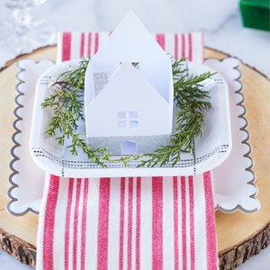 Red and White Striped Table Runner - Etsy