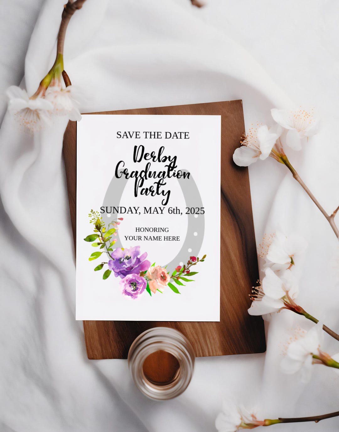 Derby Party Save the Date - Graduation, Bridal Shower - Editable Event ...