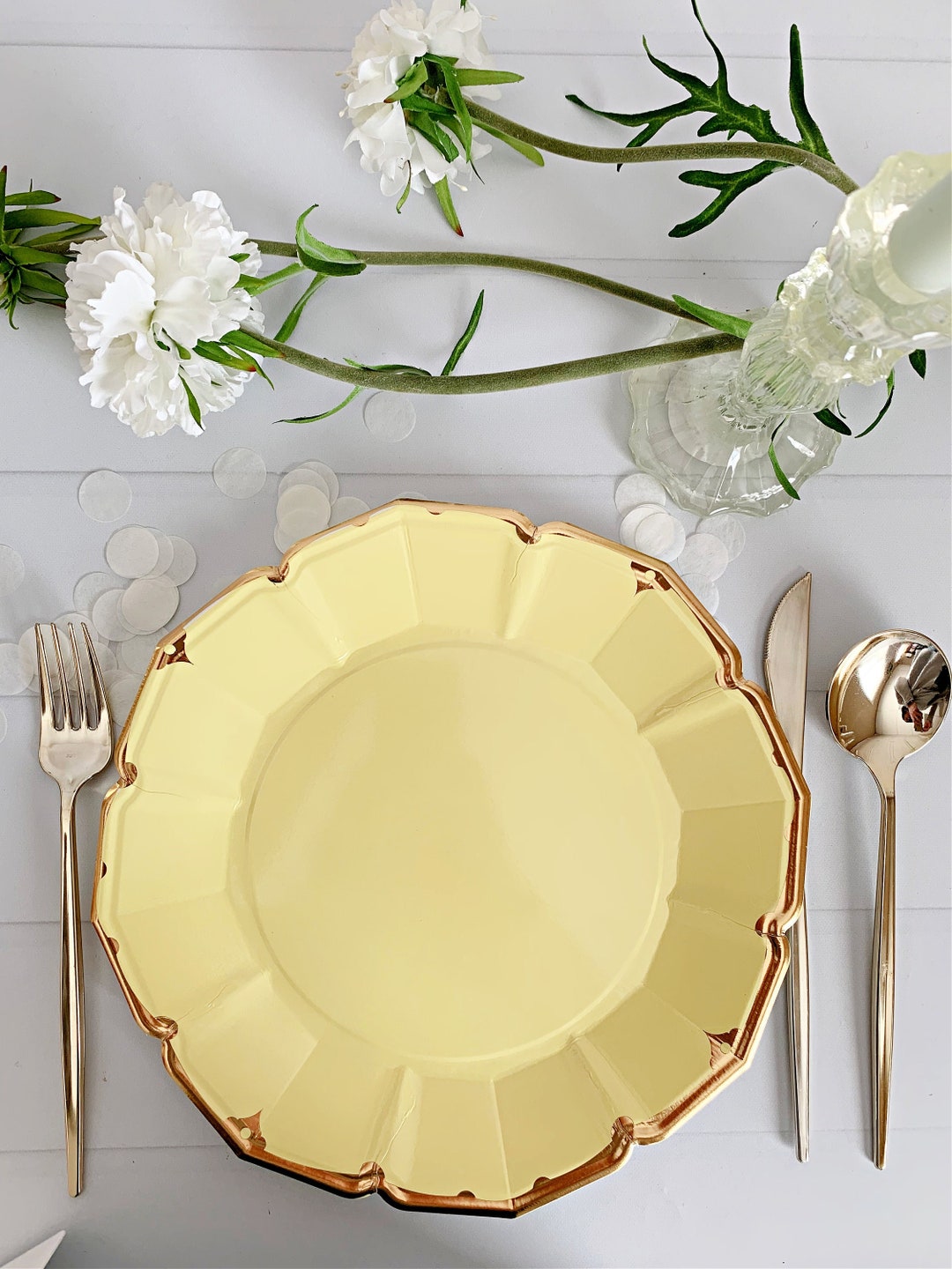 Yellow Paper Dinner Party Plates - Etsy