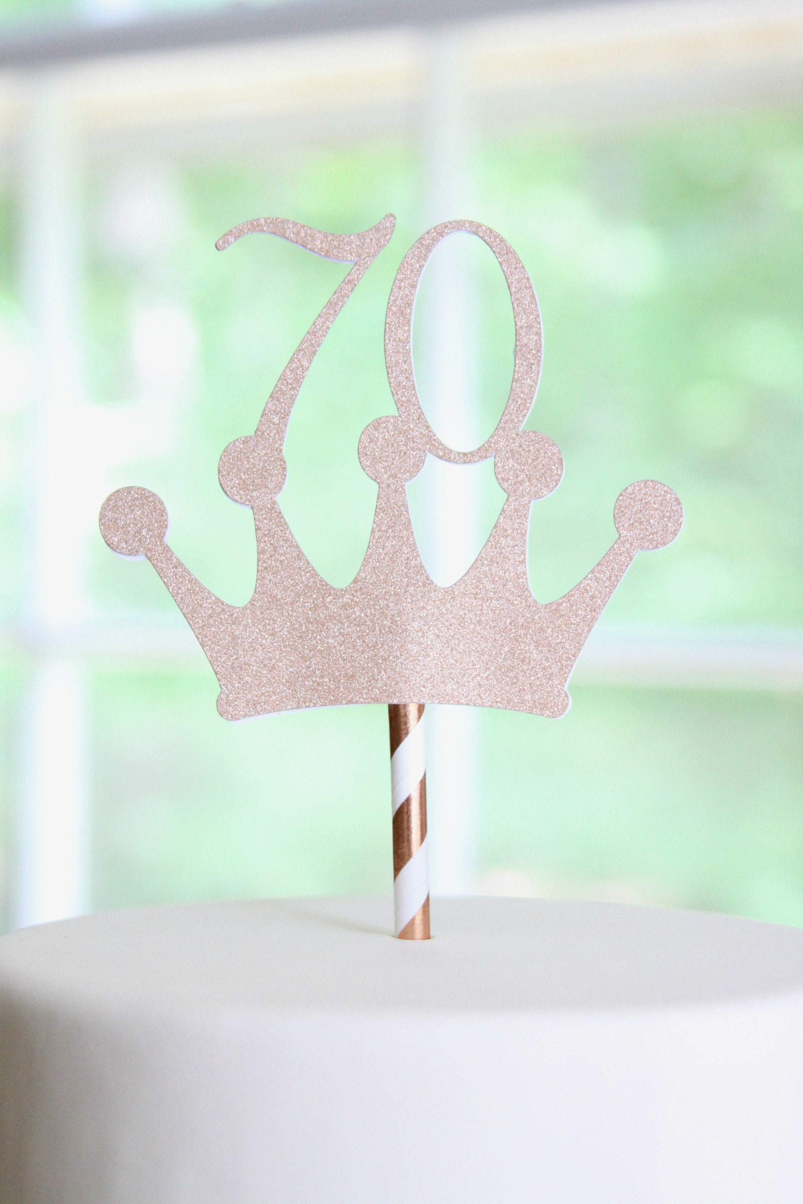 70th Birthday Cake Topper Rose Gold 70 Pick - Etsy