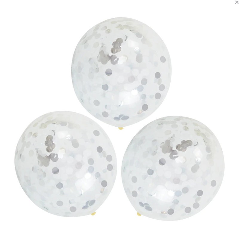 Silver Confetti Balloons - Etsy
