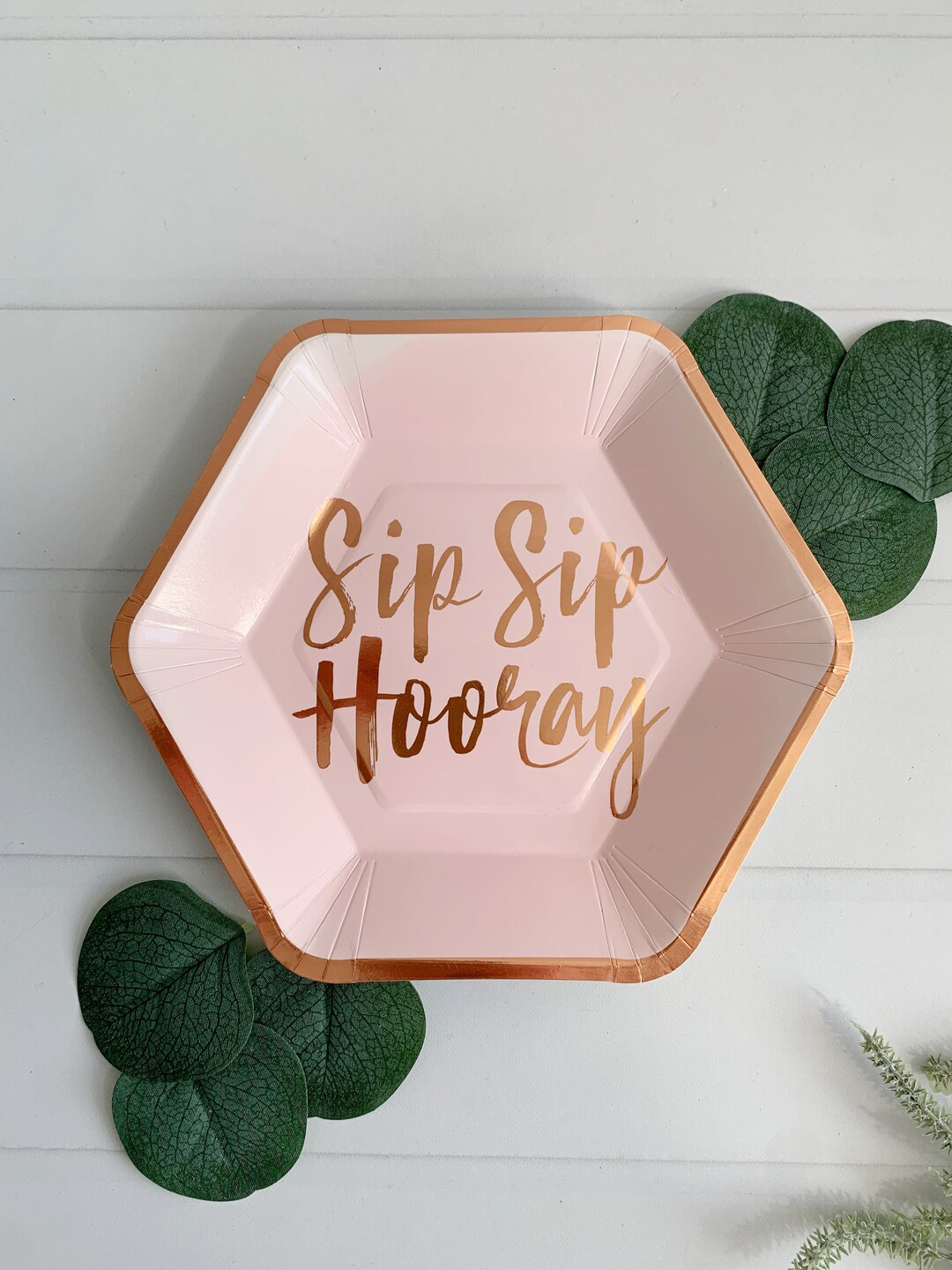 Sip Sip Hooray Appetizer Plates: Rose Gold Bachelorette Party Decor - Etsy