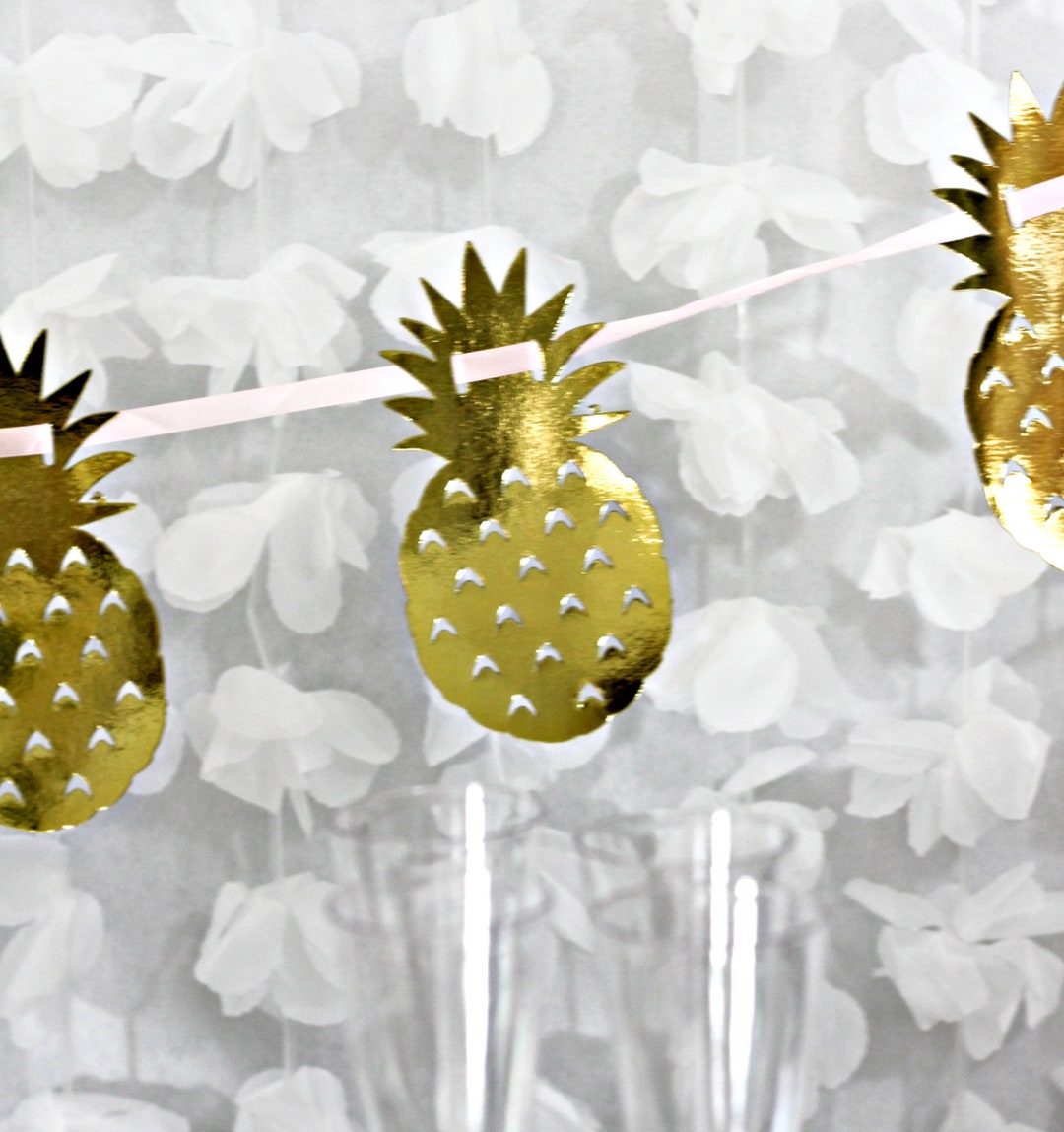 Tropical Bridal Shower - Gold Pineapple Party Banner - Etsy