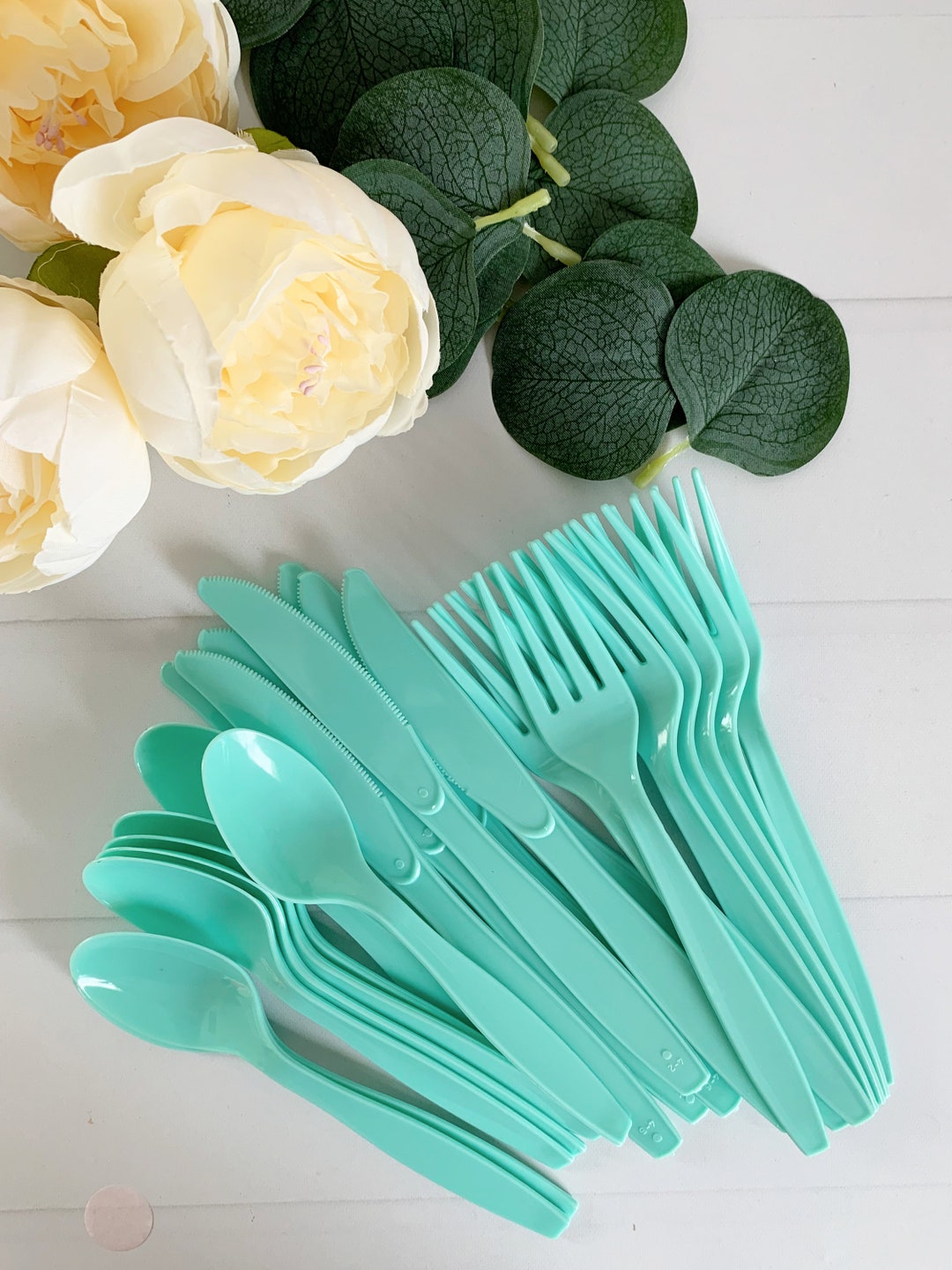Mint Utensils and Forks - Etsy