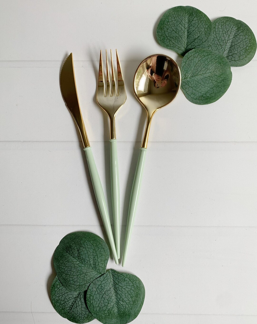 Sage and Gold Modern Utensils for Baby Showers, Bridal Showers ...