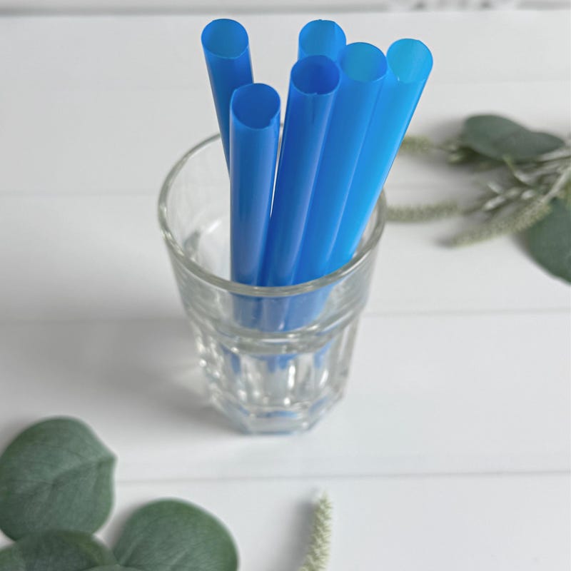 Baby Blue Straws - Etsy