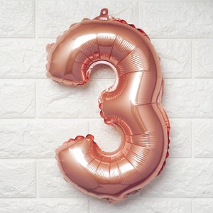 Rose Gold Number Balloon - 16 Inch, Birthday Balloons for Age - Etsy
