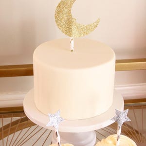 Moon Cake Topper- Gold & Silver - Etsy