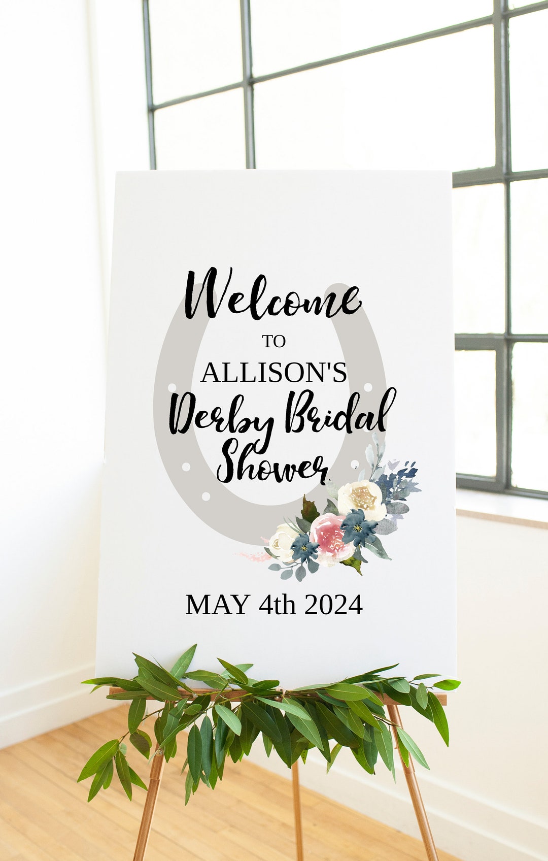 Derby Welcome Sign Blush & Blue - Digital Download - Editable - Etsy