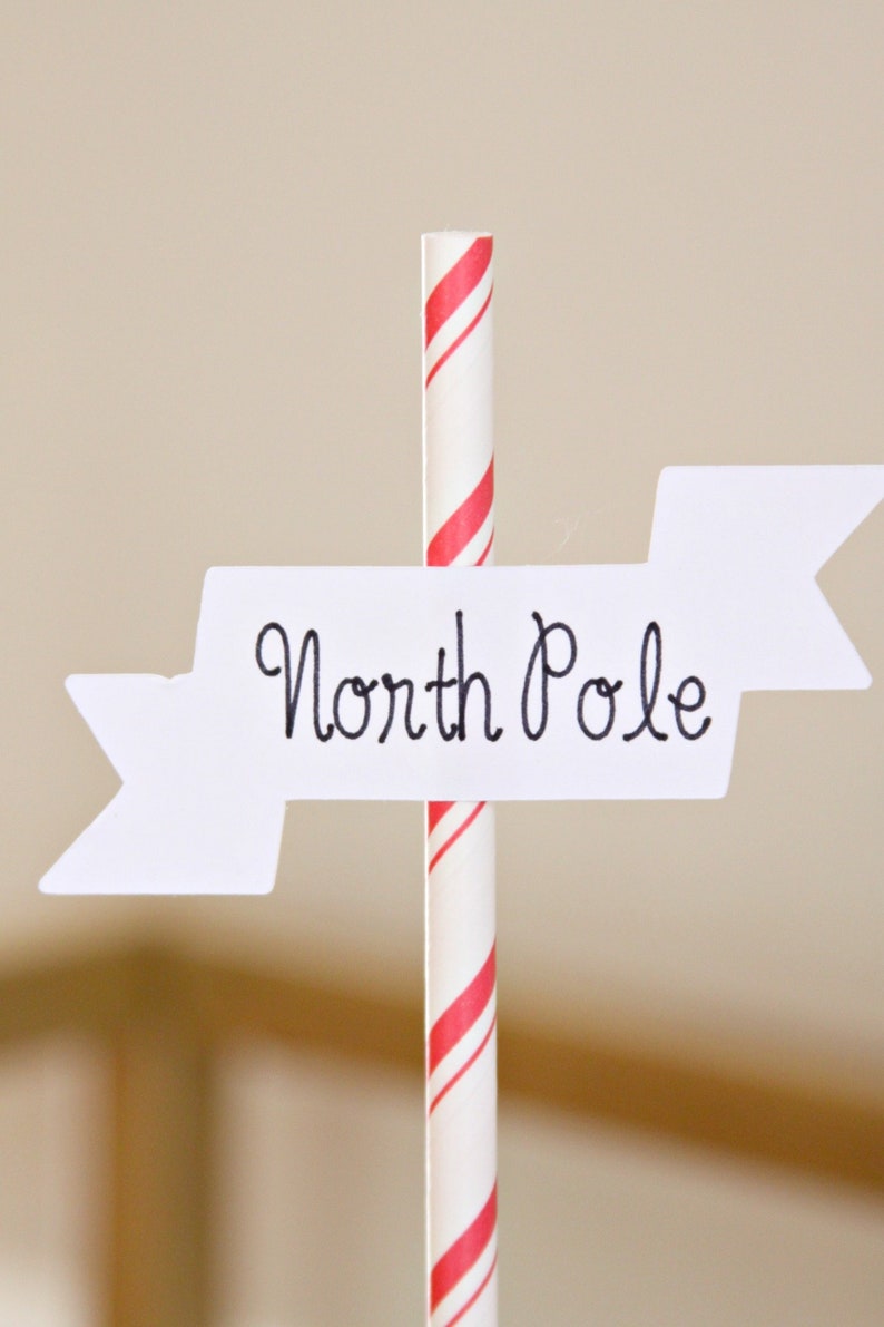 North Pole Toppers & Straws - Etsy