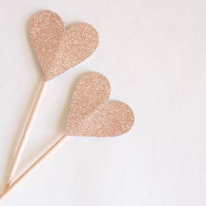 Rose Gold Heart Cupcake Toppers - Etsy