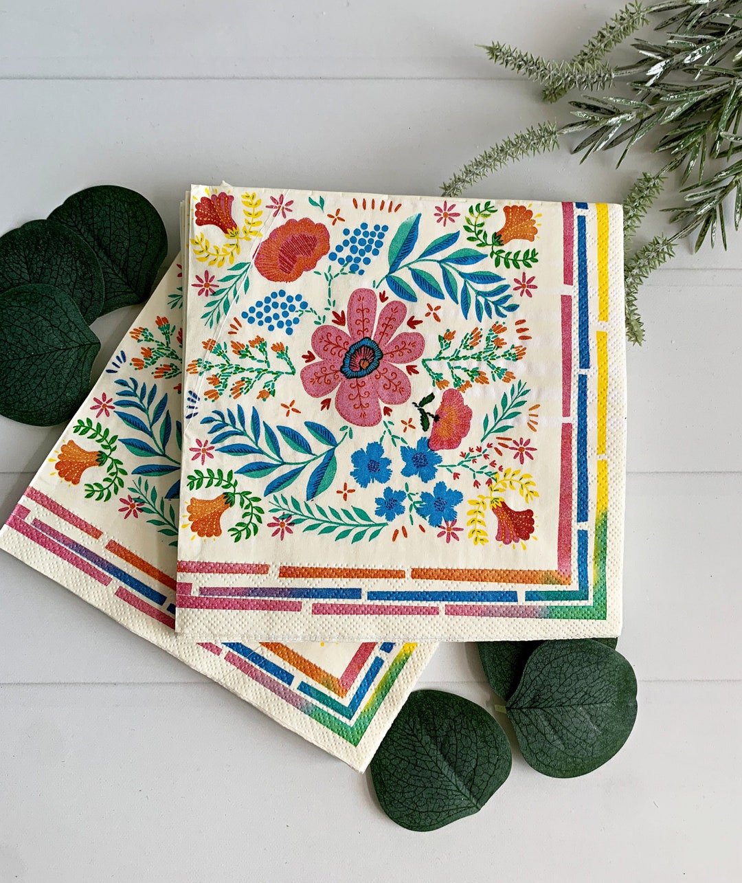 Boho Fiesta Napkins | Set of 20 Luncheon Sized Napkins - Etsy