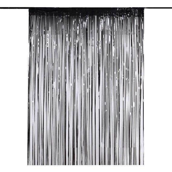 Black Fringe Backdrop Curtain by EnFete | Catch My Party