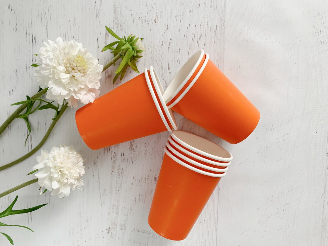 Orange Paper Cups, Set of 8 - Etsy