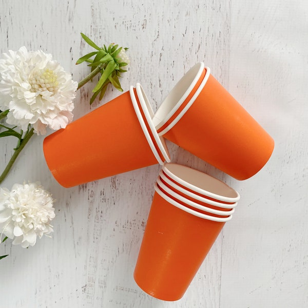 Orange Paper Cups - Etsy