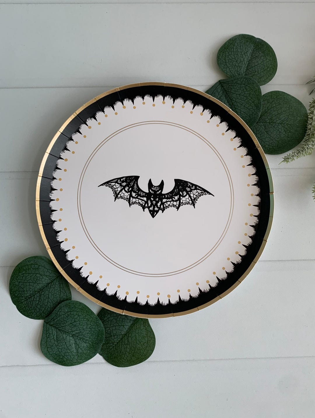Lacy Bats Halloween Dessert Plates - Etsy