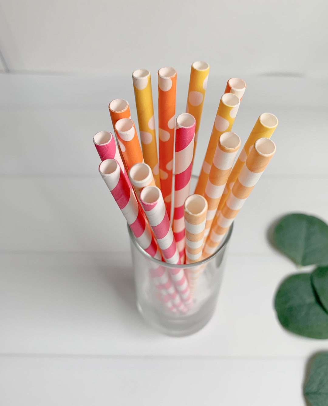 Bright Citrus Orange & Hot Pink Straws - Etsy