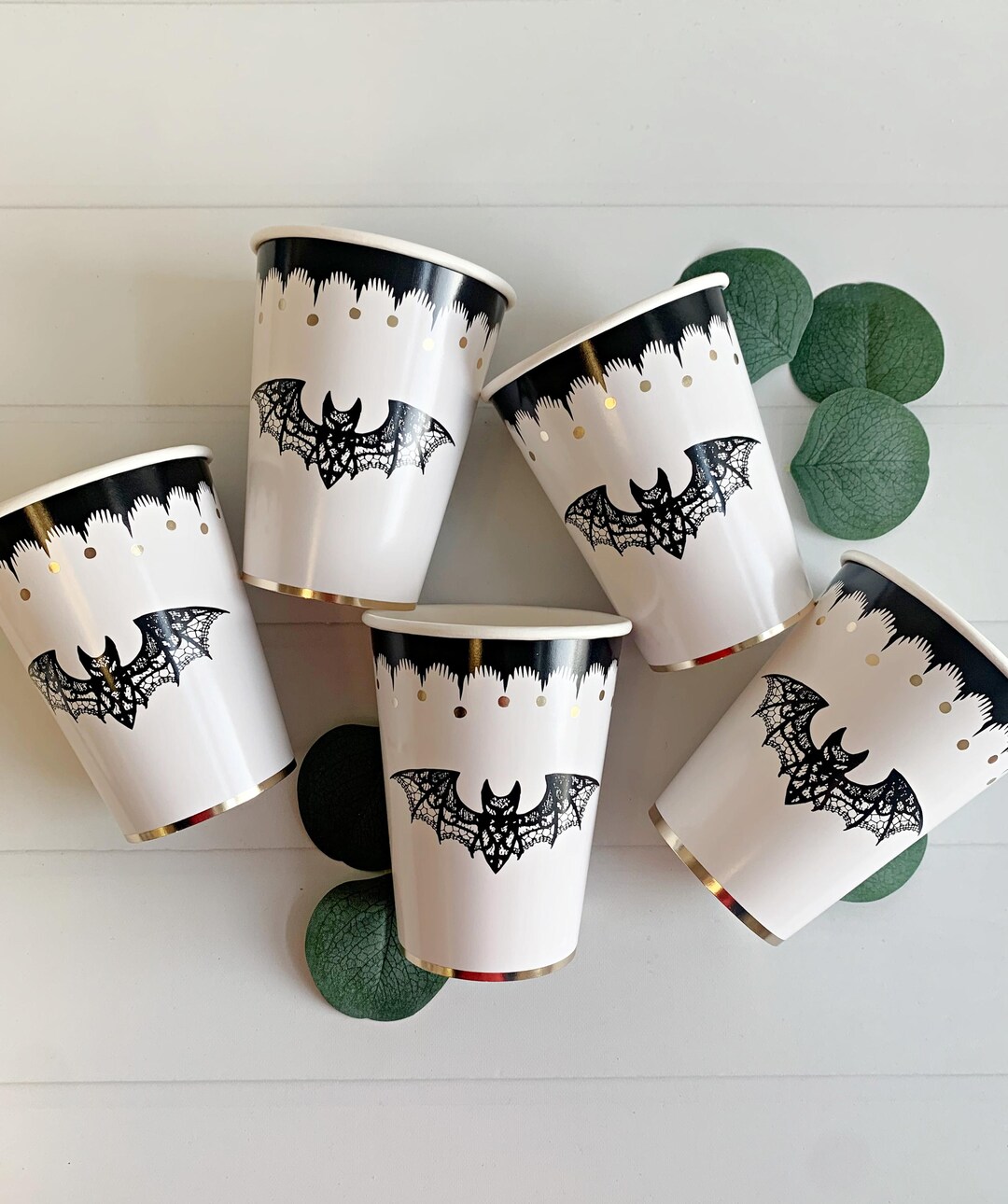 Lacy Bats Halloween Paper Party Cups for Spooky and Elegant ...