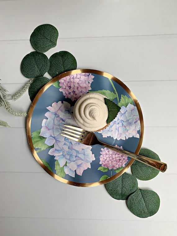 Blue Hydrangea Dessert Plates by EnFete | Catch My Party