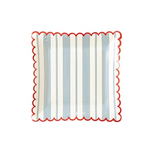 Blue Ticking Striped Paper Plates - Etsy