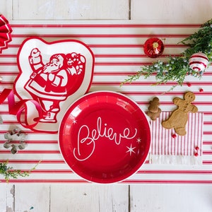 Red and White Striped Table Runner - Etsy