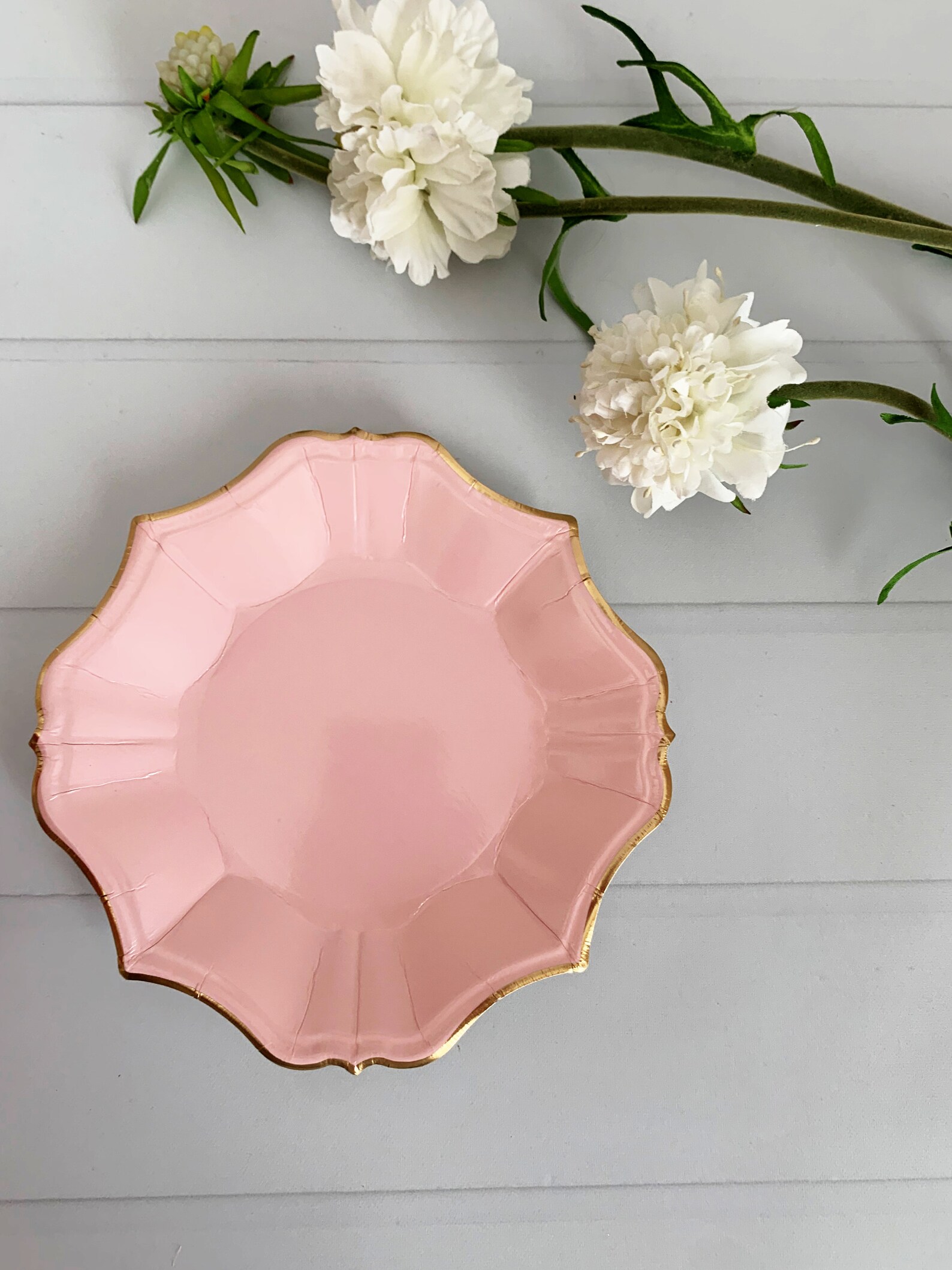 Blush Pink Cake Plates With Gold Edge - Etsy