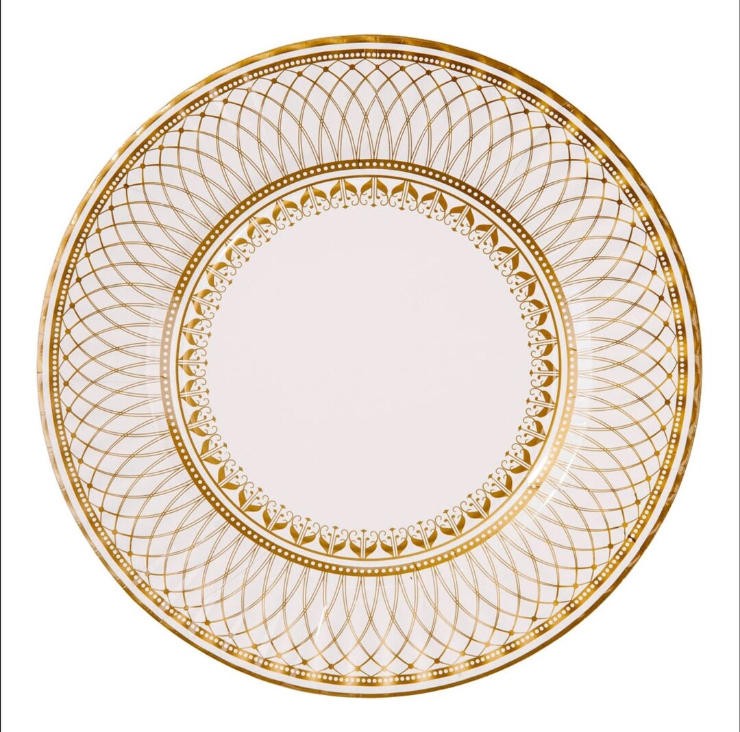 Gold Paper Plates Dinner Party Porcelain - Etsy