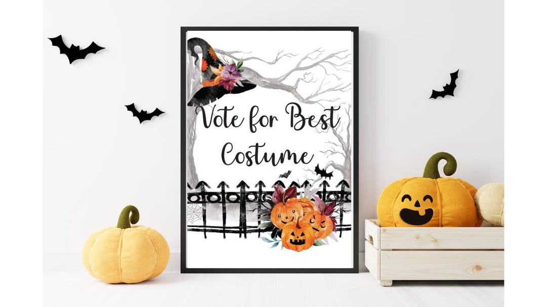 Best Halloween Costume Sign and Voting Cards, Downloadable File Only - Etsy