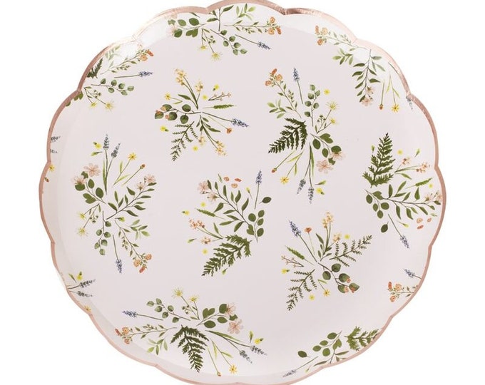 Botanical Tea Party Paper Plates - Etsy