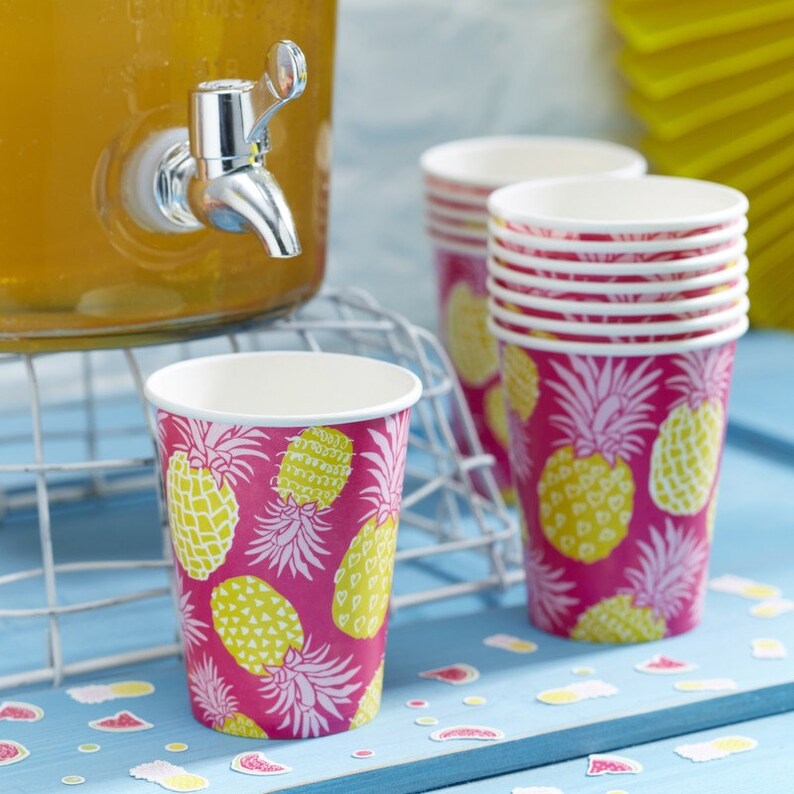 Preppy Patio Hosting - Tropical Pineapple Drink Cups - Etsy