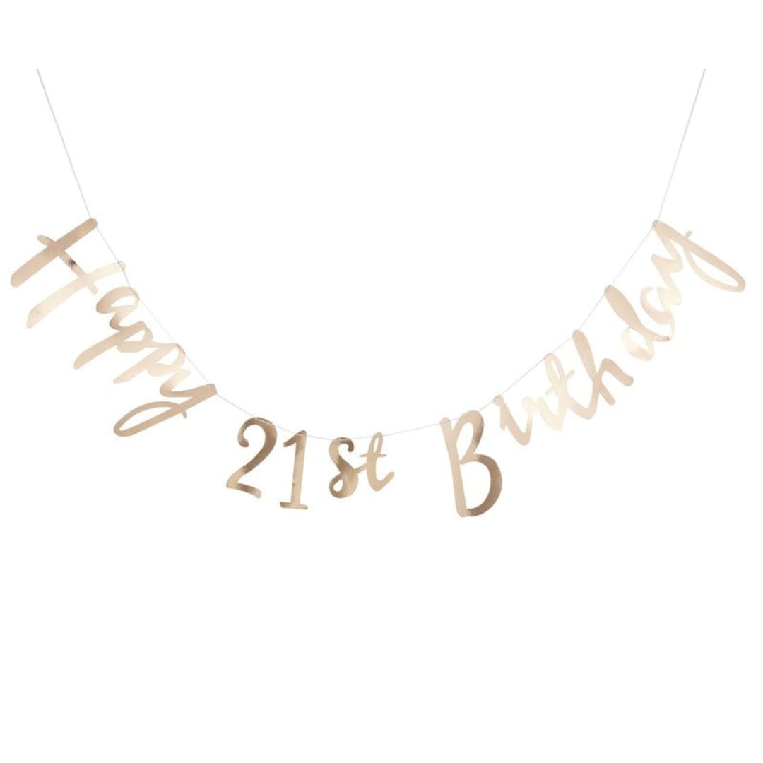 21st Birthday Banner - Gold - Etsy