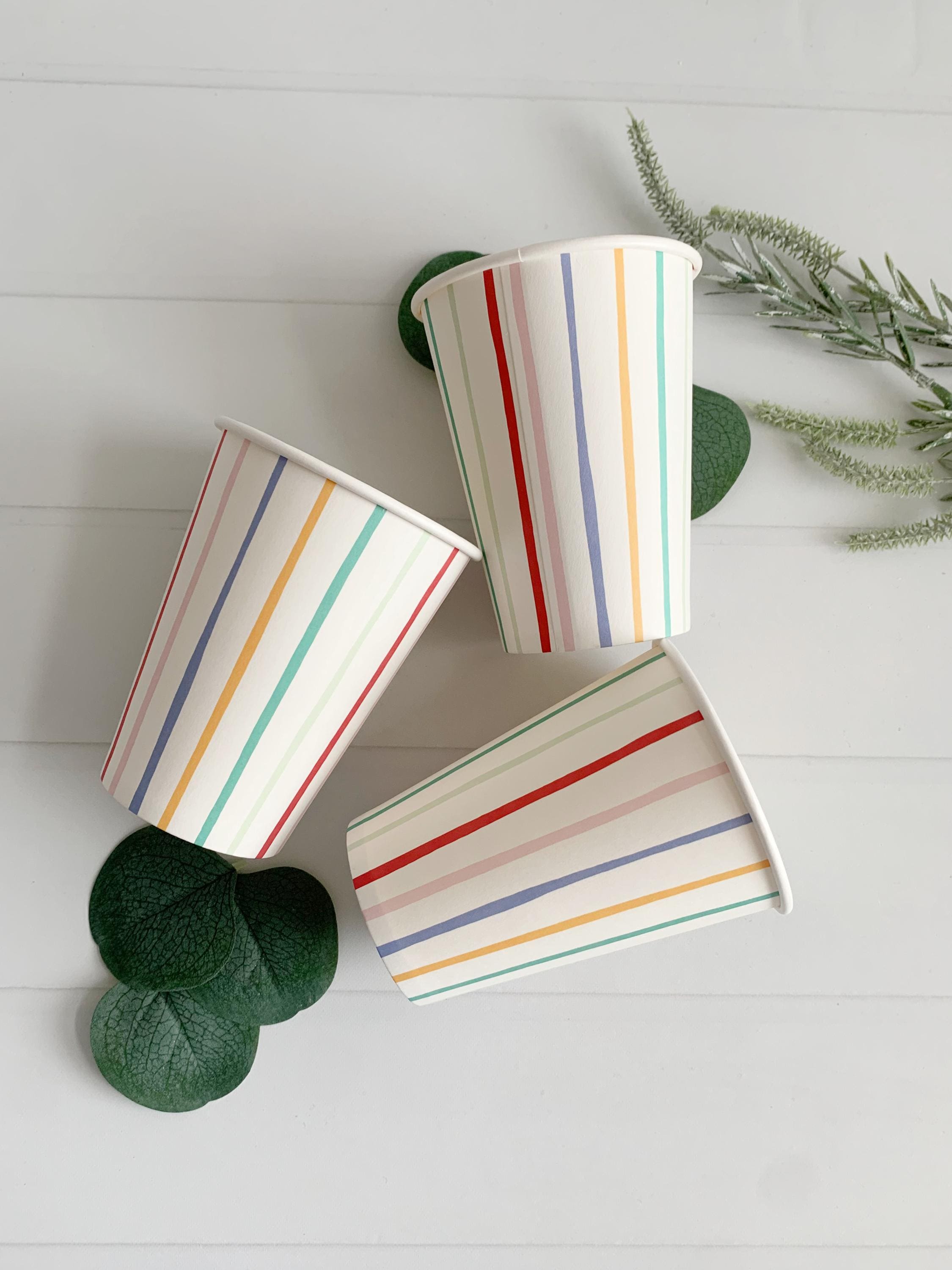 Striped Paper Cups, Set of 8 - Etsy