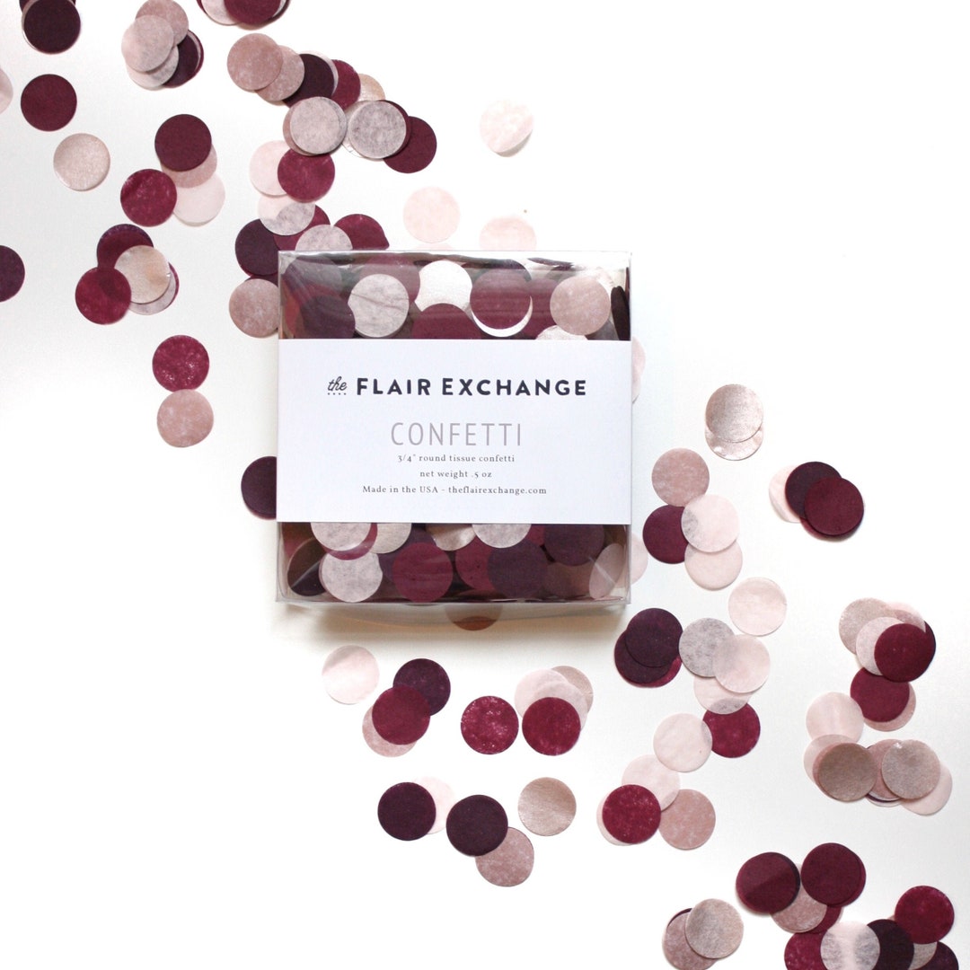 Burgundy & Blush Confetti - Etsy