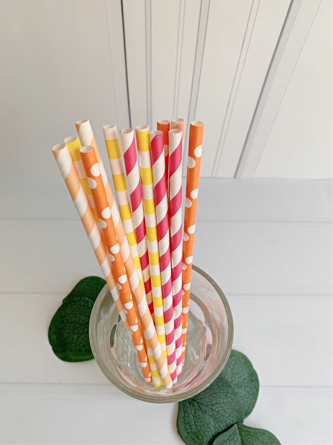 Bright Citrus - Orange & Hot Pink - Straws - Etsy
