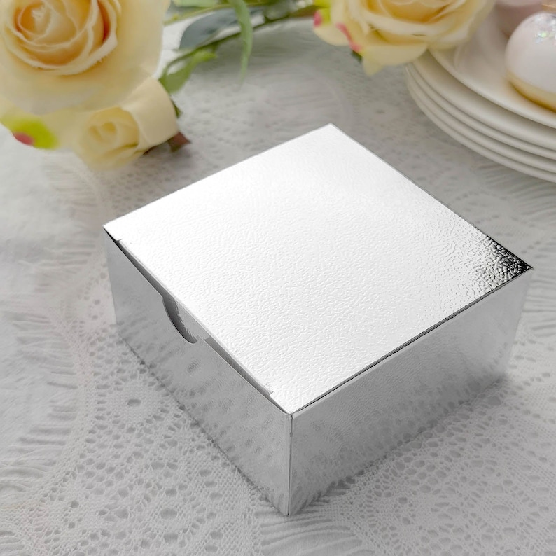 Cake and Donut Boxes - Shiny Silver - Etsy
