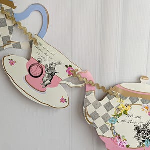Alice in Wonderland Teapot Banner: Gold Foil Tea Party Decor - Etsy