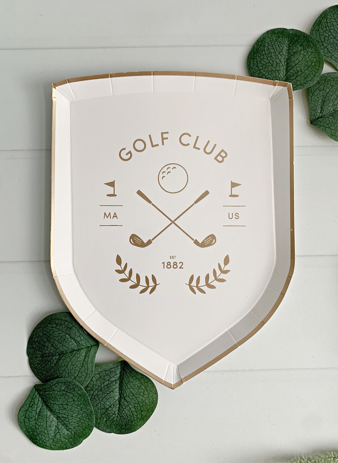 Golden Golf Crest Plates - Ideal for Desserts or Appetizers - Etsy