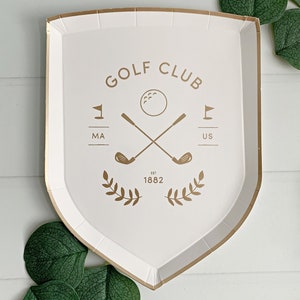 Golden Golf Crest Plates - Ideal for Desserts or Appetizers - Etsy