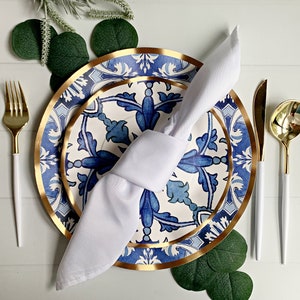 Moroccan Blue Paper Salad Plates - Etsy