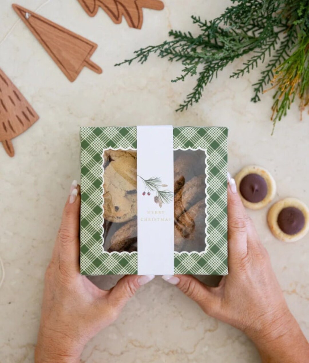 Green Plaid Cookie Boxes - Etsy