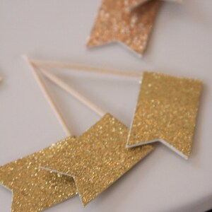 Gold Glitter Cupcake Toppers - Etsy