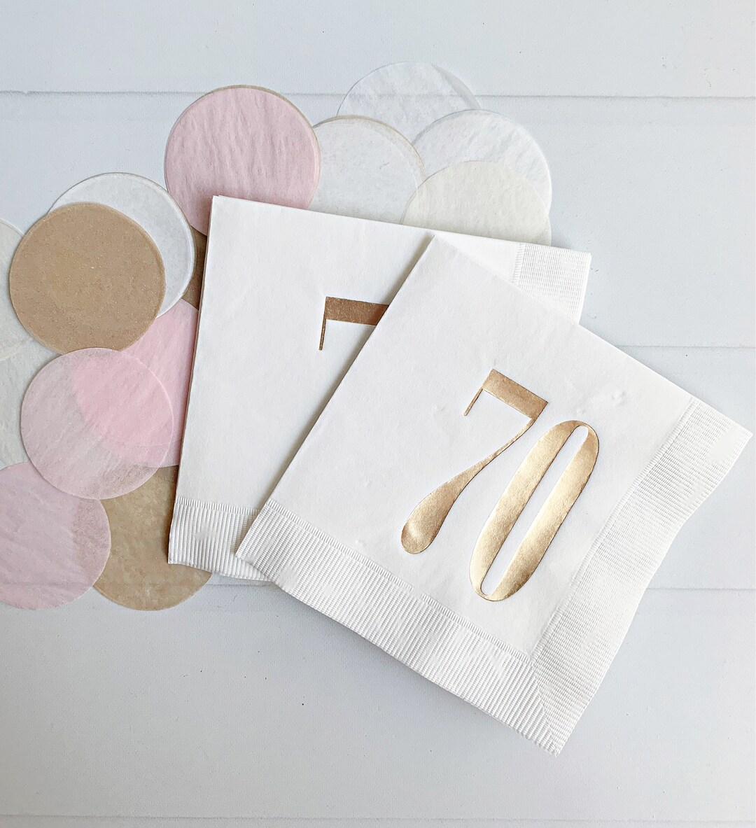 70th Birthday Cocktail Napkins Gold Etsy