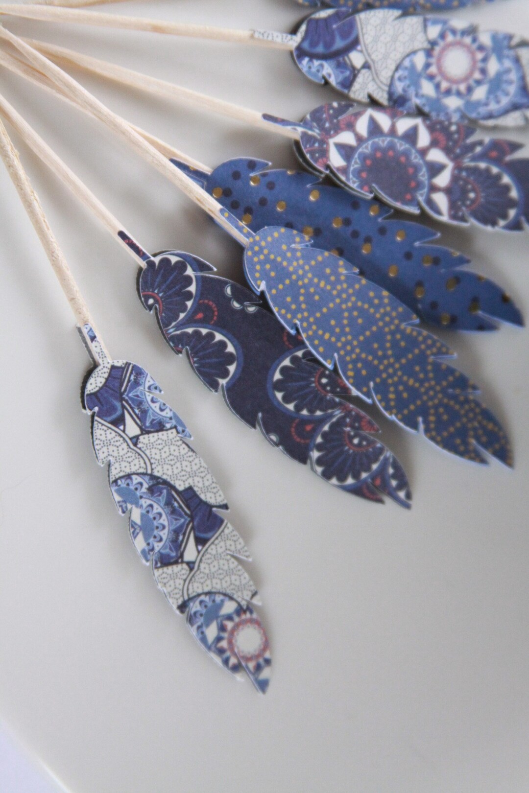 Boho Feather Cupcake Toppers - Etsy