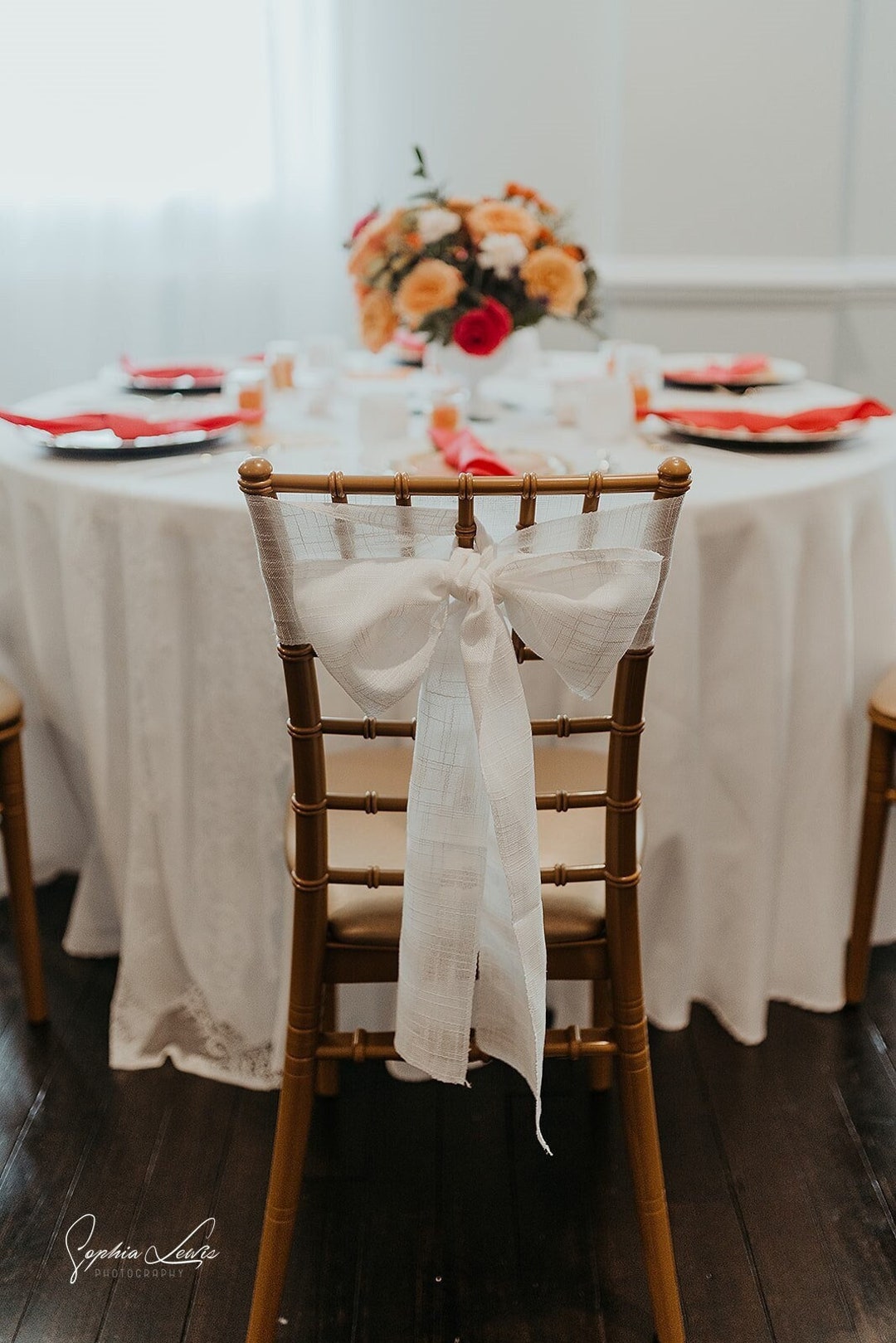 White Chair Sashes - Linen Like Texture - Etsy