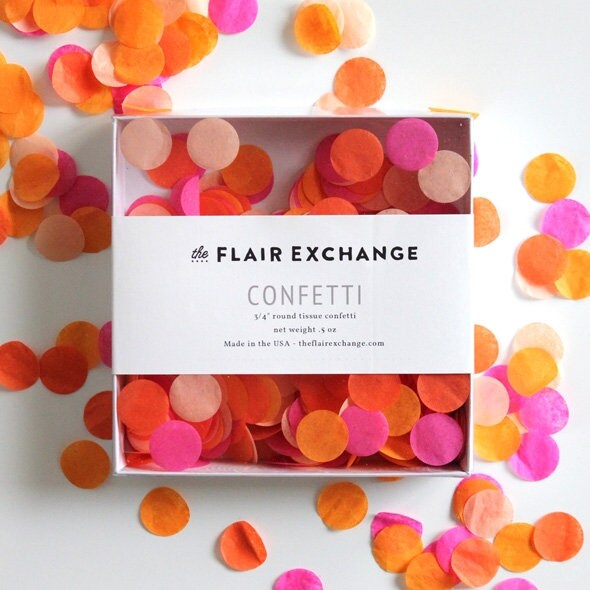 Pink & Orange Confetti | Etsy