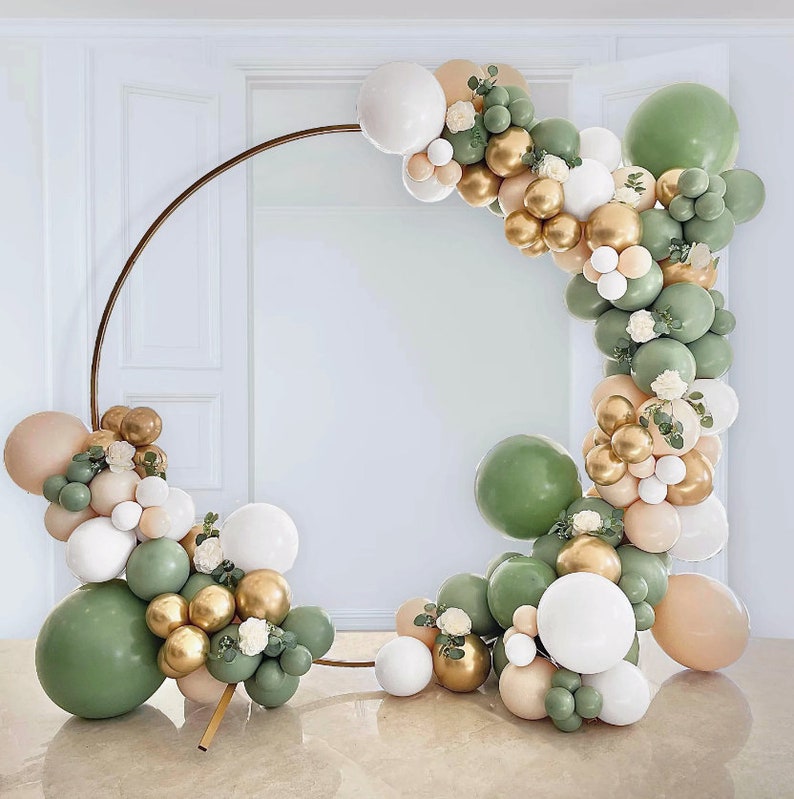 Sage Gold and White Balloon Garland - Etsy